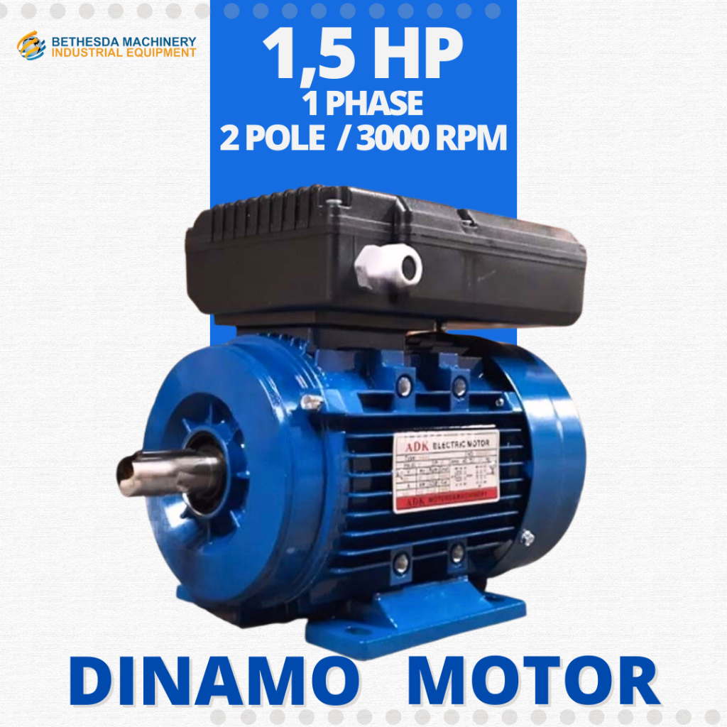 Jual Dinamo 1.5 HP 1 Phase Elektro Motor 3000Rpm Motor 1.5HP 2P | Shopee Indonesia