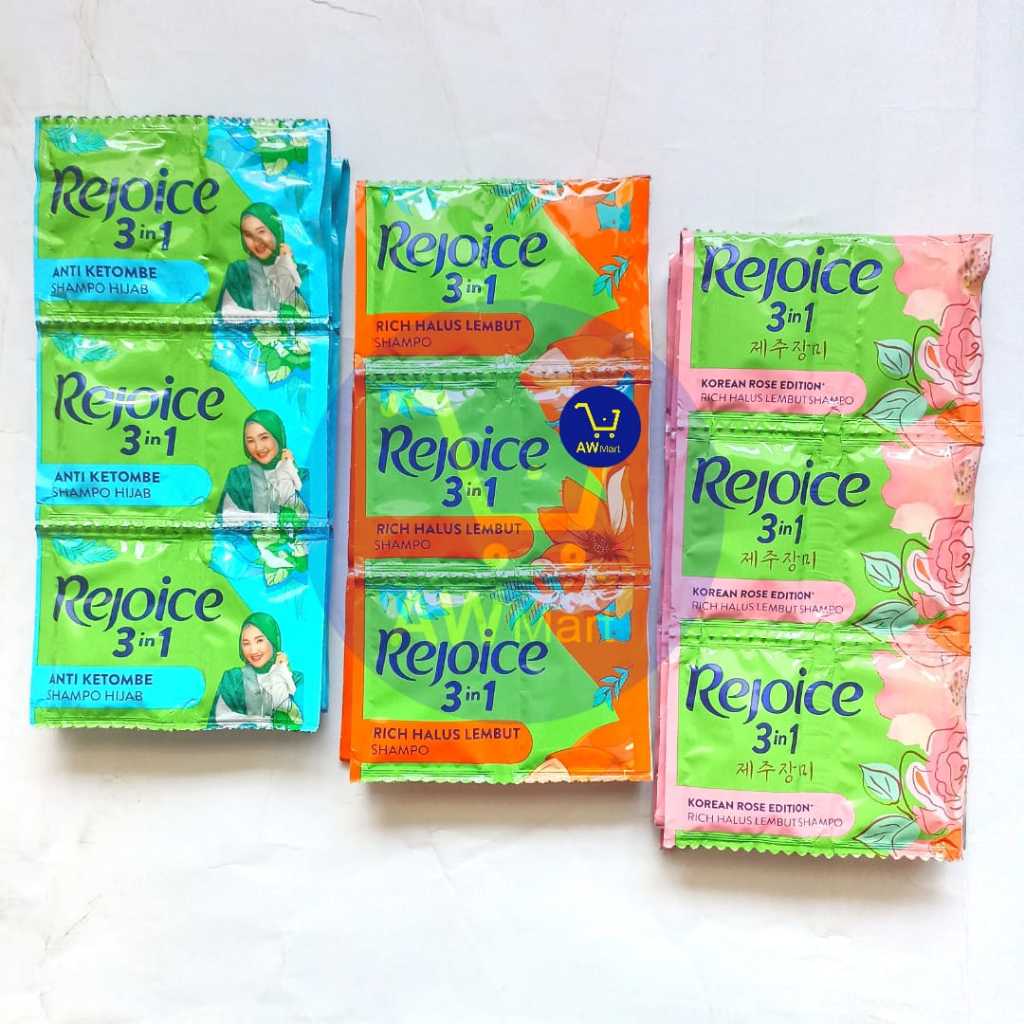 Jual SHAMPO REJOICE 3 IN 1 RENCENGAN [12 SACHET] RICH HALUS LEMBUT ...
