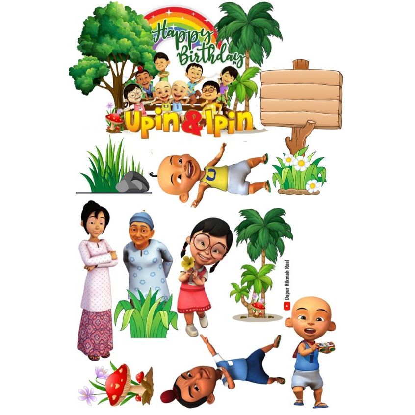 Jual Upin Ipin Topper Cake Happy Birthday Bisa Request Nama dan umur ...