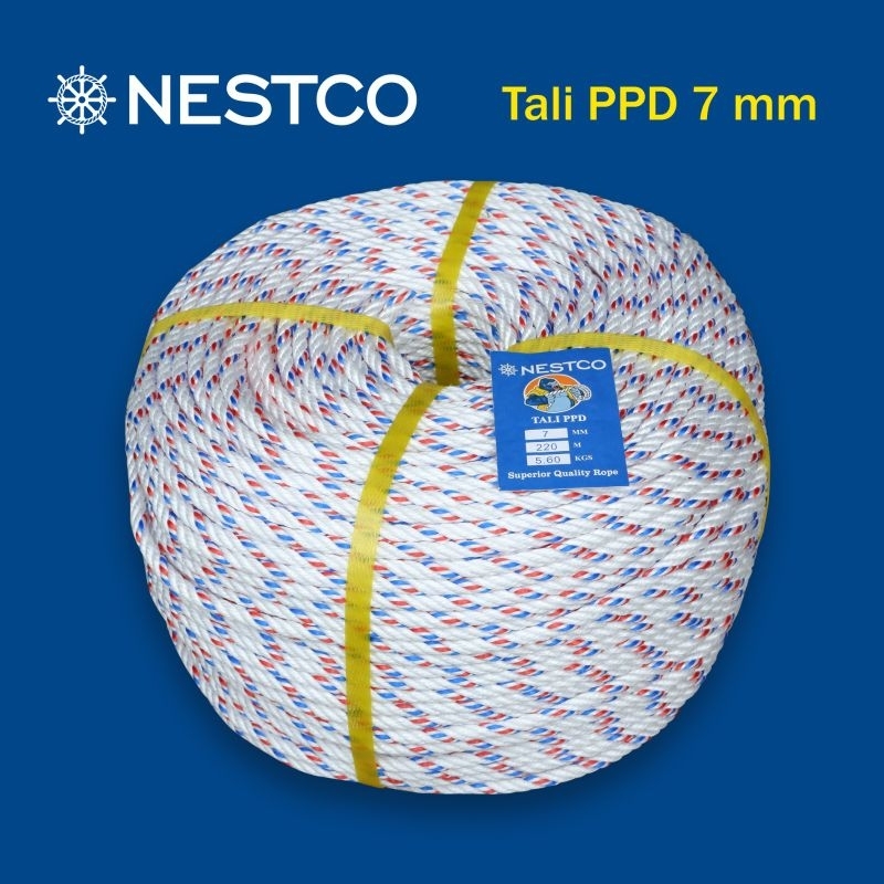 Jual Tali Tambang PPD Putih ukuran 7 mm berat 5.60 kg panjang 220 m ...