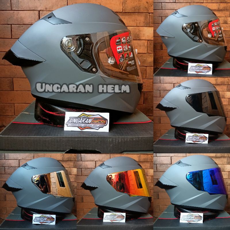 Jual HELM KYT TT COURSE PLAIN MATT GORILLA GREY PAKET GANTENG | Shopee ...