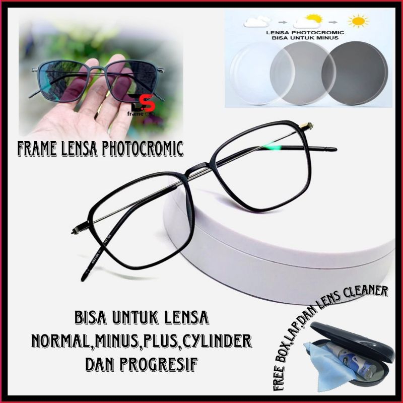 Jual KACAMATA PHOTOCROMIC FRAME LENTUR GAGANG TITANIUM LENSA ANTI ...