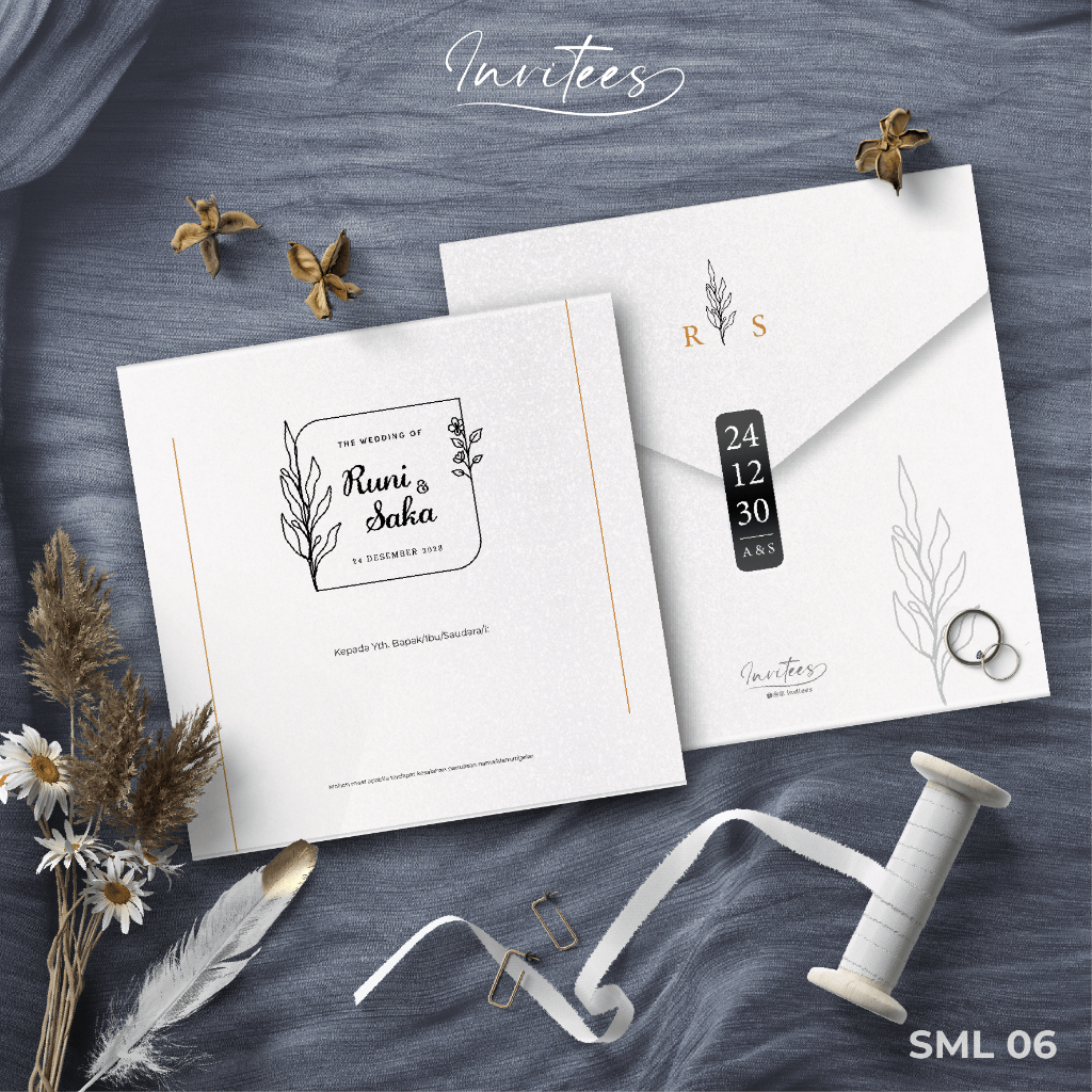 Jual Undangan Pernikahan Amplop Jasmine Simple Elegan Estetik Aesthetic ...