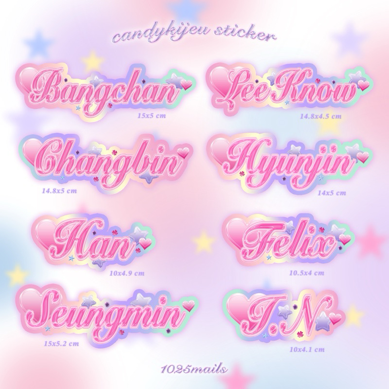 Jual ( ready ) ˖ ⸰ֺ skz stray kids member name sticker | Shopee Indonesia