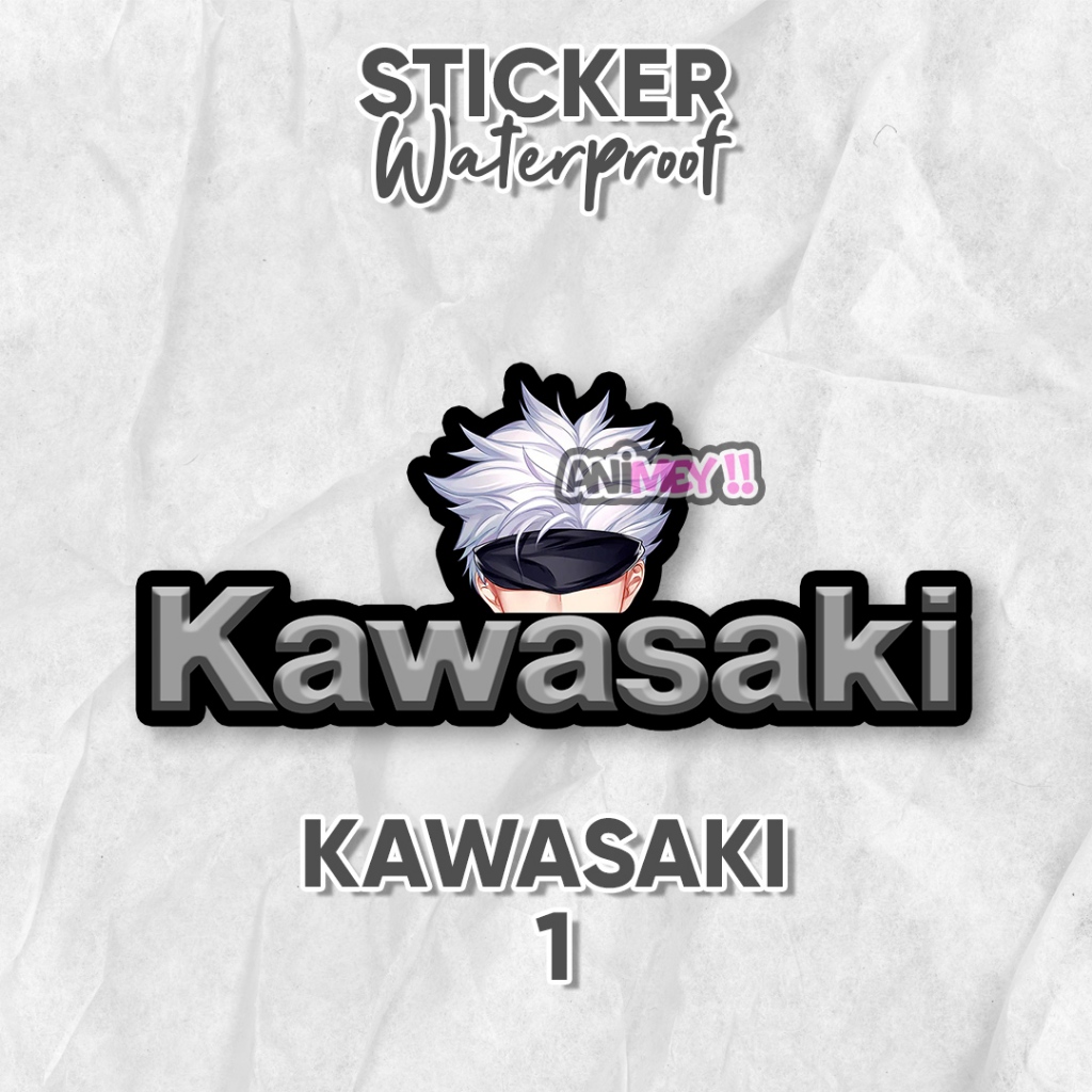 Jual Stiker Gojo Satoru Logo Kawasaki / Stiker Anime Waterproof ...
