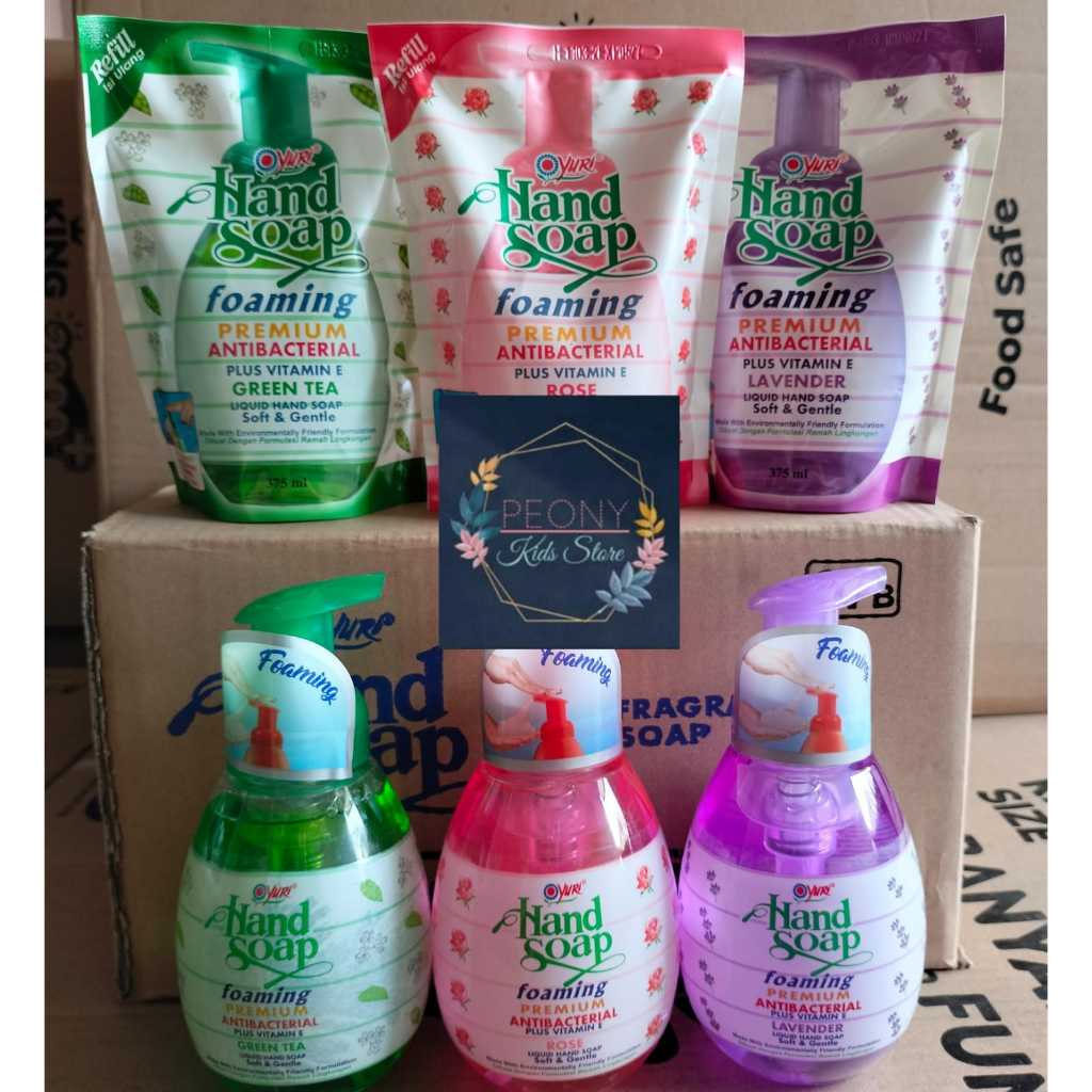 Jual PREMIUM FOAMING HAND SOAP YURI Refill 375ml pump 410ml/sabun cuci ...