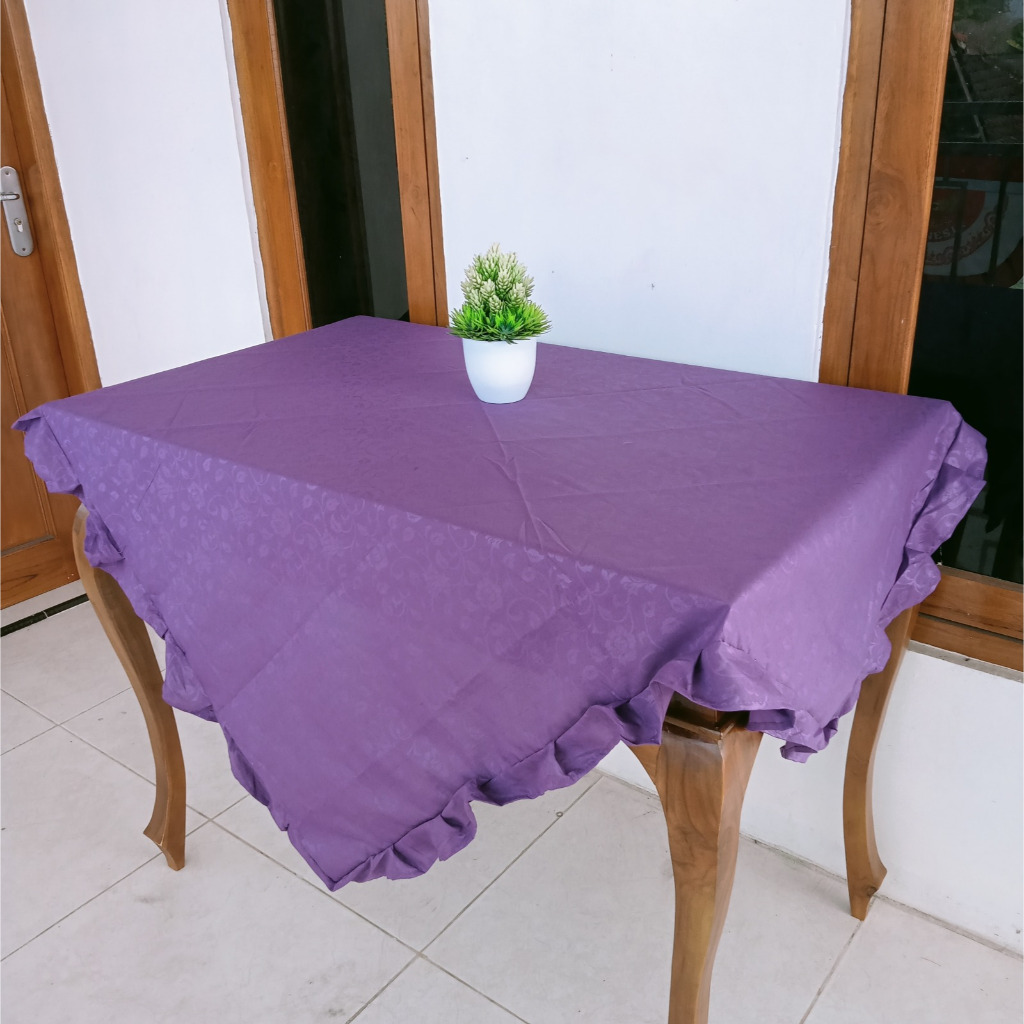 Jual TAPLAK MEJA KAIN RUMBAI EMBOS POLOS MARON UNGU TUA PERSEGI ...