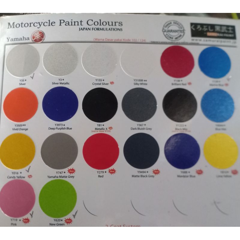 Jual Cat Spray Samurai Yamaha Motorcycle paint colours | Shopee Indonesia