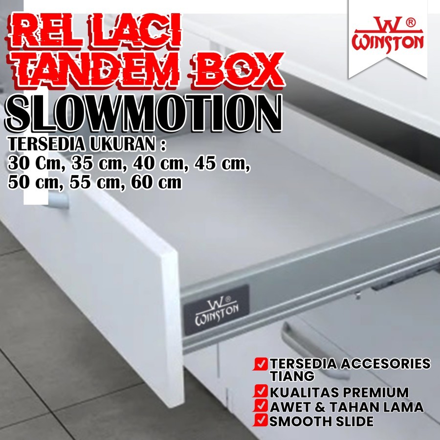 Jual Rel Laci TANDEM BOX WINSTON SLOWMOTION no blum Double Track puts ...