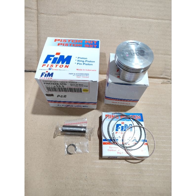 Jual Piston Seher Set Kit Fim 74XB Honda Bore Up Beat Scoopy Vario ESP ...