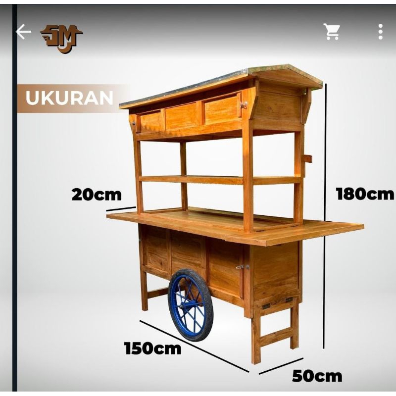 Jual GEROBAK ANGKRINGAN RODA 3 GAK TENGAH | Shopee Indonesia