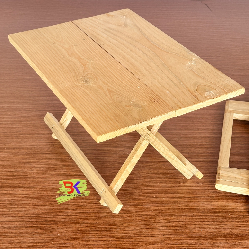 Jual Meja Lipat Portable Kayu Sungkai Solid Tebal | Shopee Indonesia