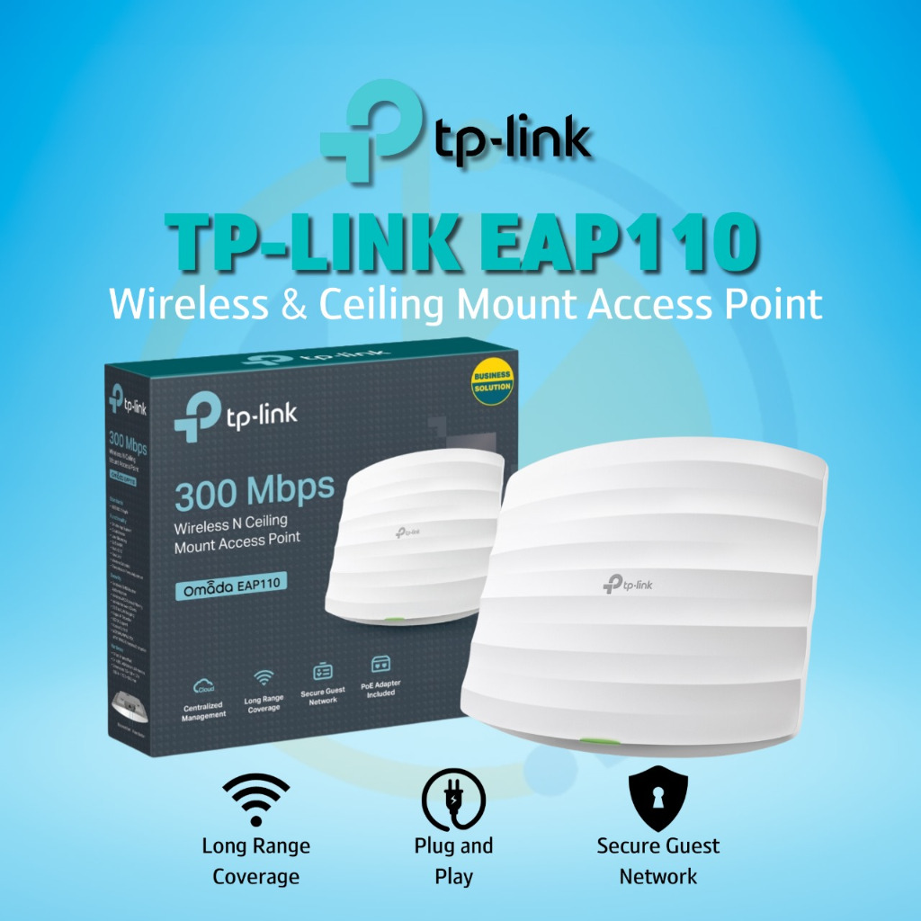 Jual TP-LINK [EAP110] 300MBPS WIRELESS N CEILING MOUNT ACCESS POINT ...