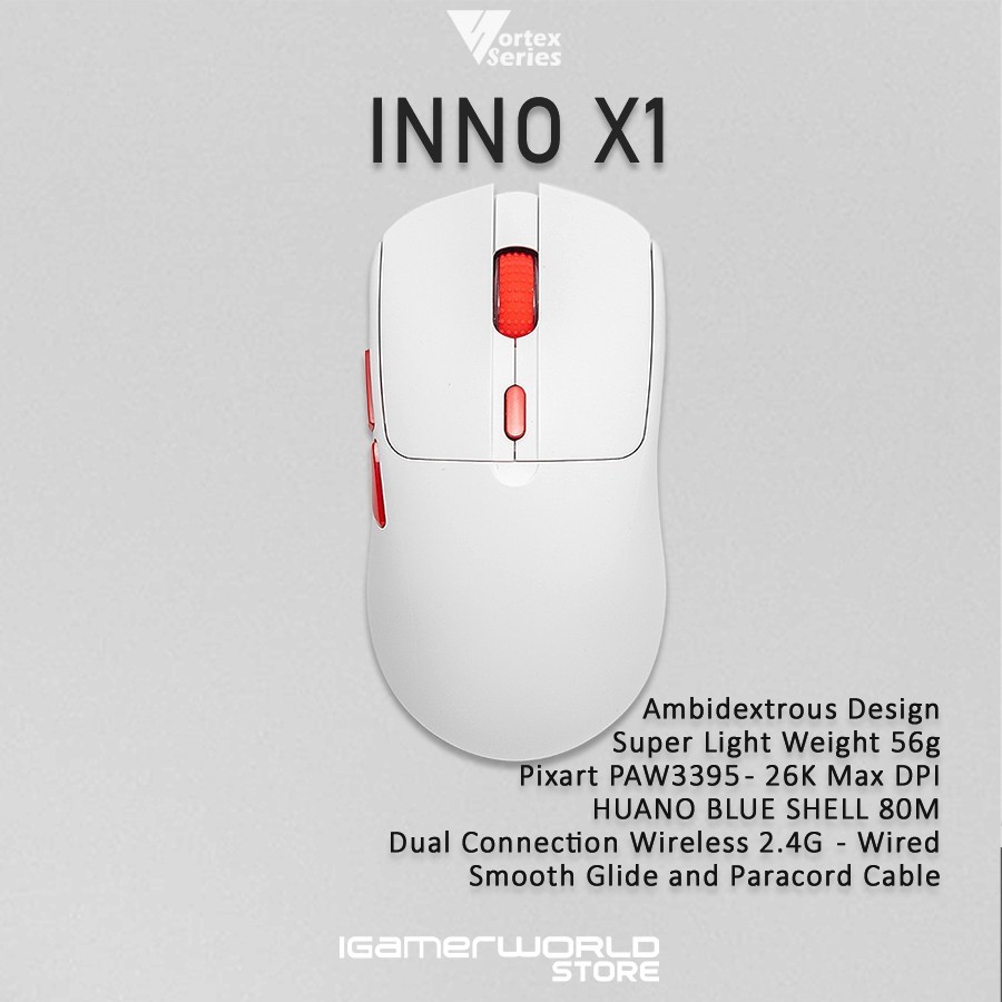 Jual VortexSeries INNO X1 Super Light Wireless Gaming Mouse | Shopee ...