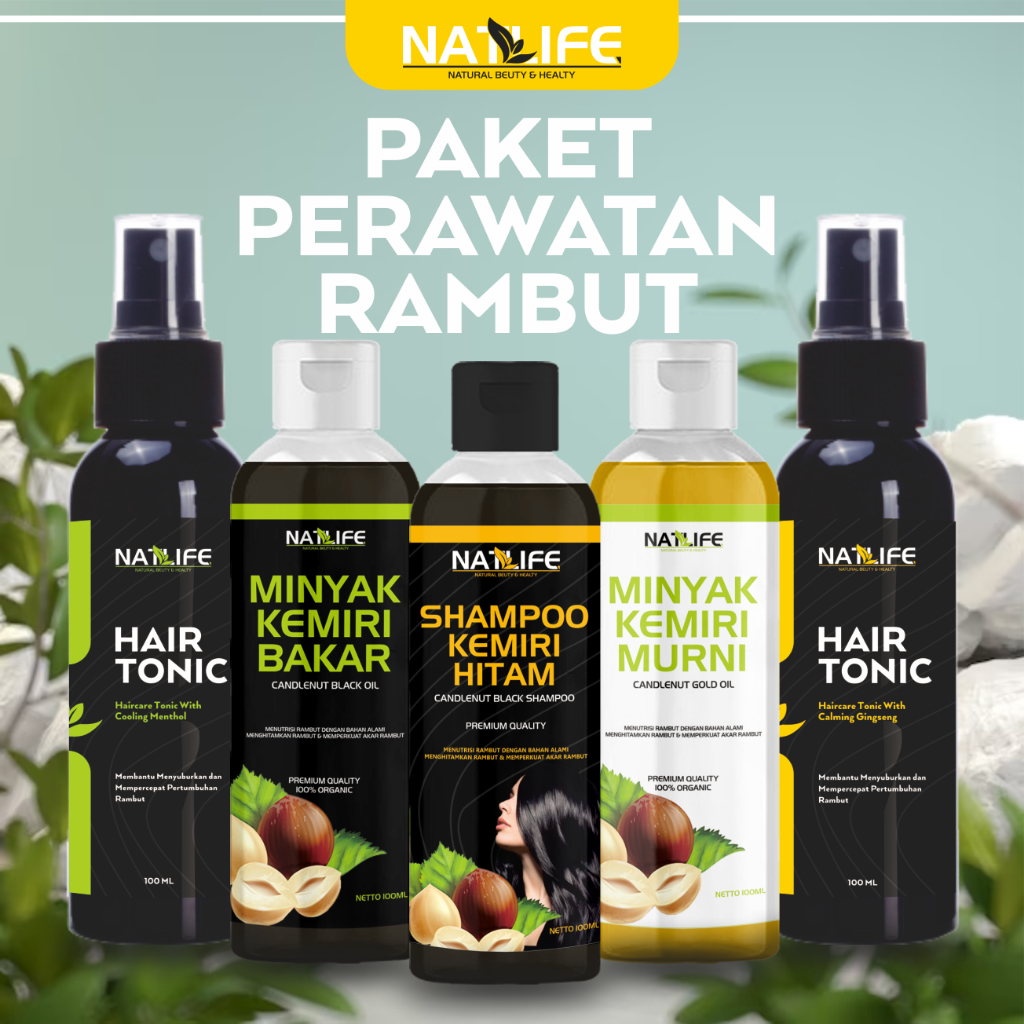 Jual PAKET PERAWATAN RAMBUT NATLIFE KEMIRI BAKAR, SHAMPO KEMIRI ...