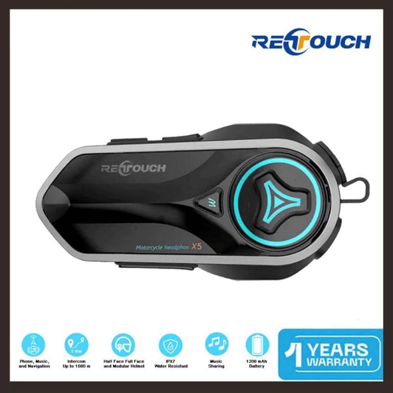 Jual INTERCOM HEADSET BLUETOOTH RETOUCH NEW X5 RETOOUCH X3 | Shopee ...