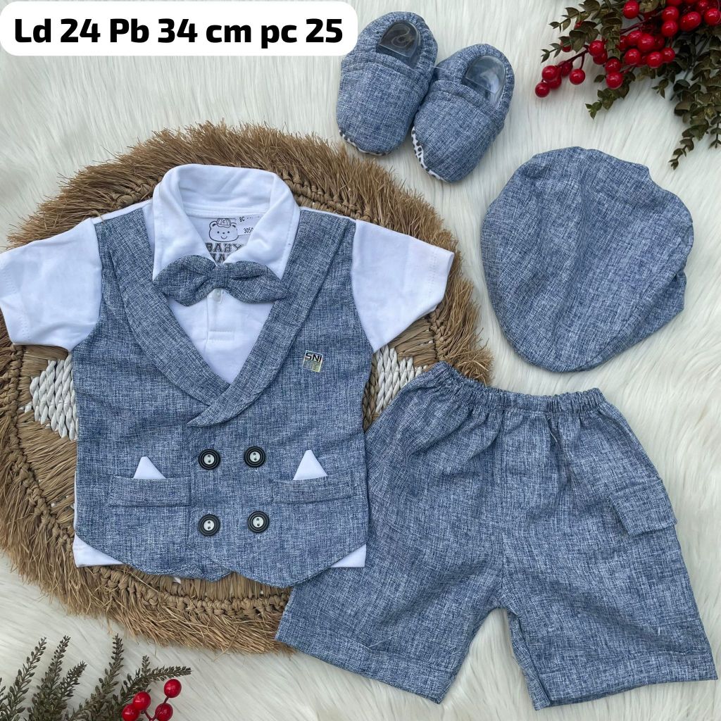 Jual BAJU SET BABY LAKI LAKI / Setelan anak bayi laki laki tuxedo rompi ...