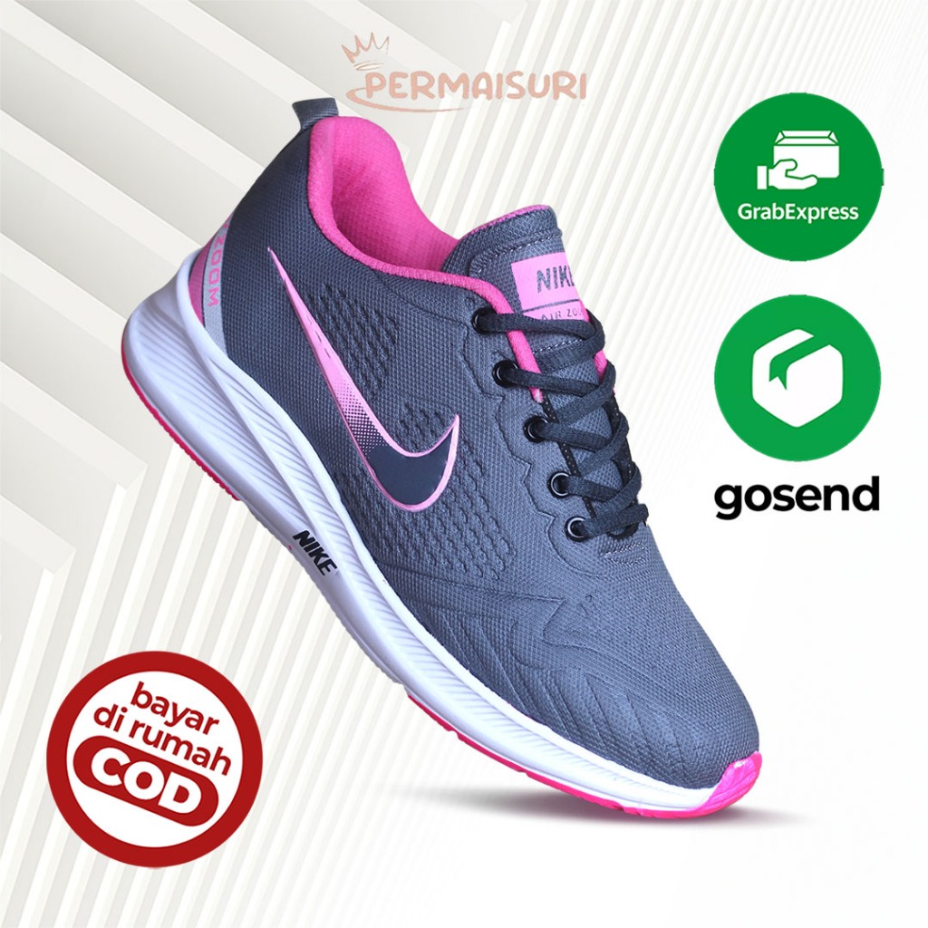 Jual Sepatu Sneakers Cewek Terbaru Olahraga Lari Running Wanita Grey ...