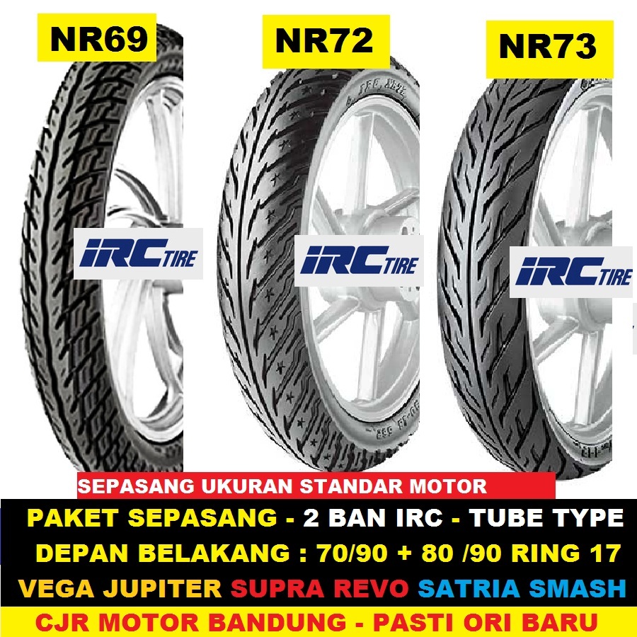 Jual PAKET Ban Depan + Belakang Motor Bebek IRC NR69 NR72 NR73 70 + 80 ...