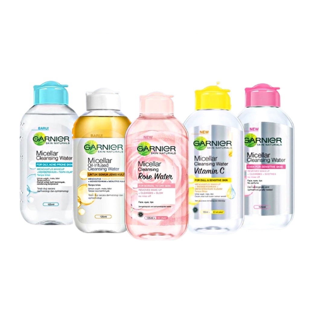 Jual GARNIER MICELLAR WATER CLEANSING WATER BLUE PINK ROSE WATER ...