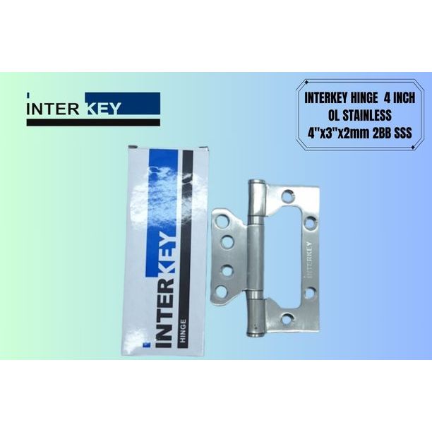 Jual Engsel OL INTERKEY Hinge 4 inch (4"x3"x2,0mm) SSS | Shopee Indonesia