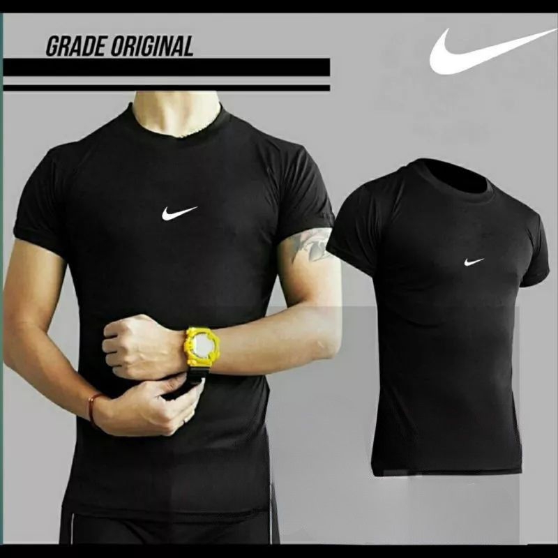 Jual BAJU MANSET LENGAN PENDEK PRIA KAOS OLAHRAGA BAJU GYM FUTSAL LARI ...