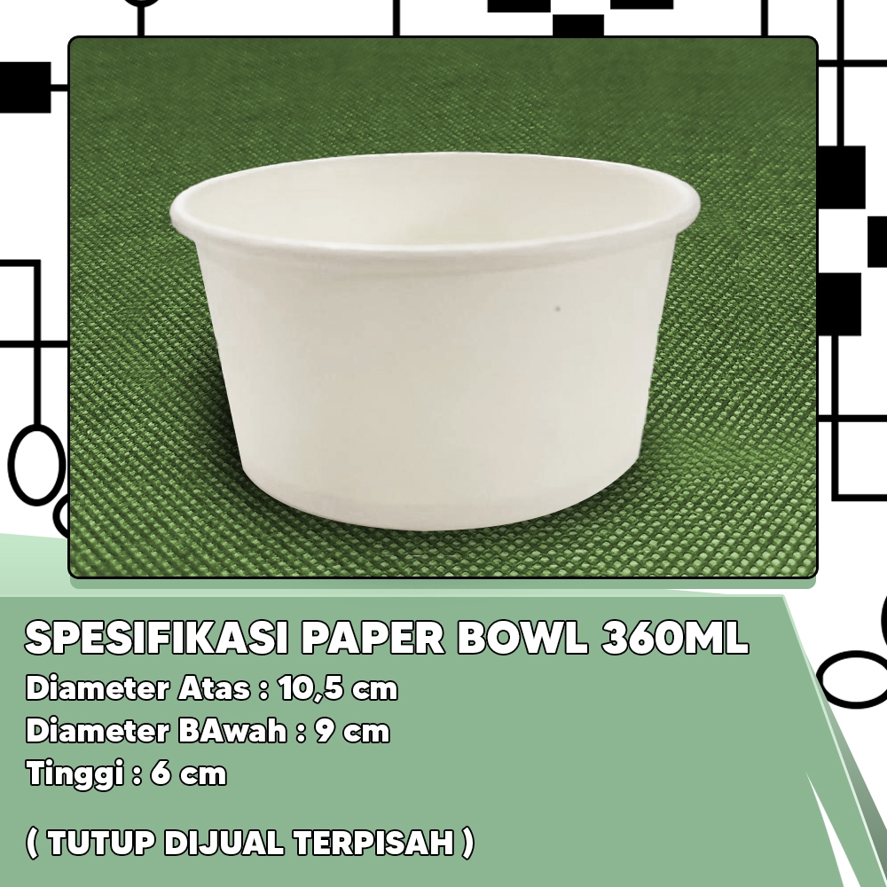 Jual PAPER BOWL ALL SIZE + TUTUP / MANGKUK KERTAS / WADAH KERTAS TEBAL ...