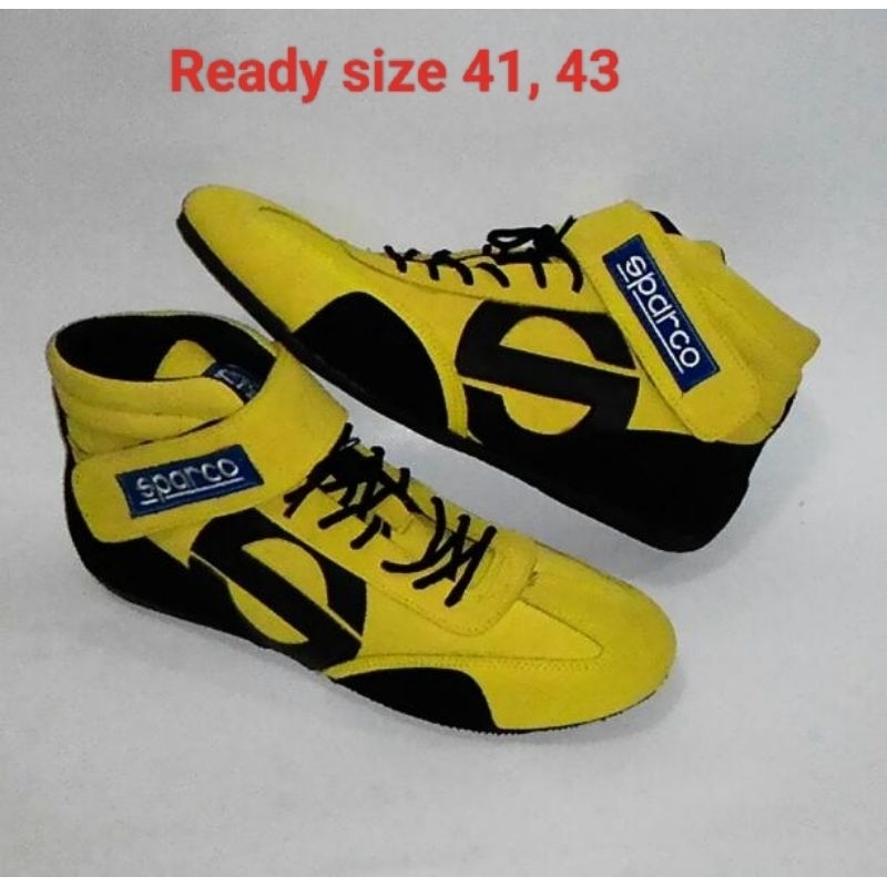 Jual sepatu drag dan rally warn kuning list hitam bahan kulit suede ...