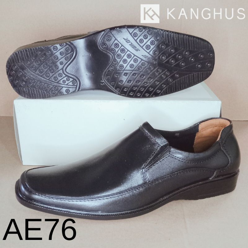 Jual KANGHUS AE76 sepatu kulit asli pria pantofel slip on formal santai ...