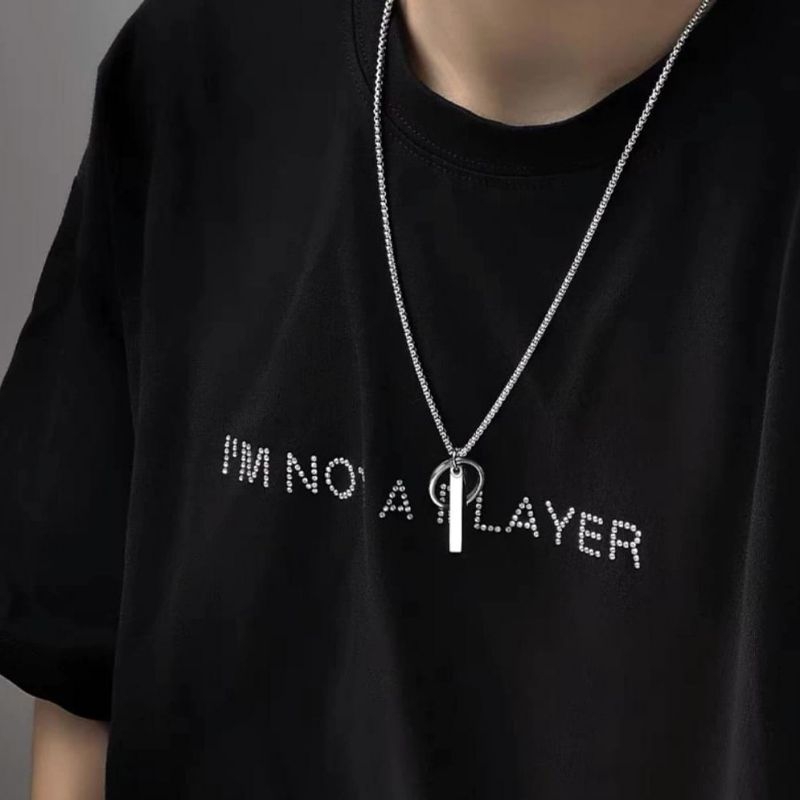 Jual KALUNG TITANIUM PRIA MODEL KOREA ANTI KARAT LIONTIN BALOK PUS RING ...