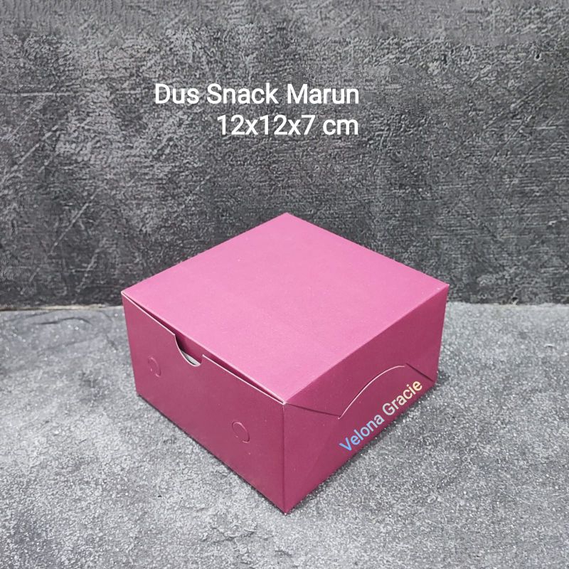 Jual Dus Marun 12x12 isi 50 pcs Kotak Kue Snack Box Magenta - LB ...