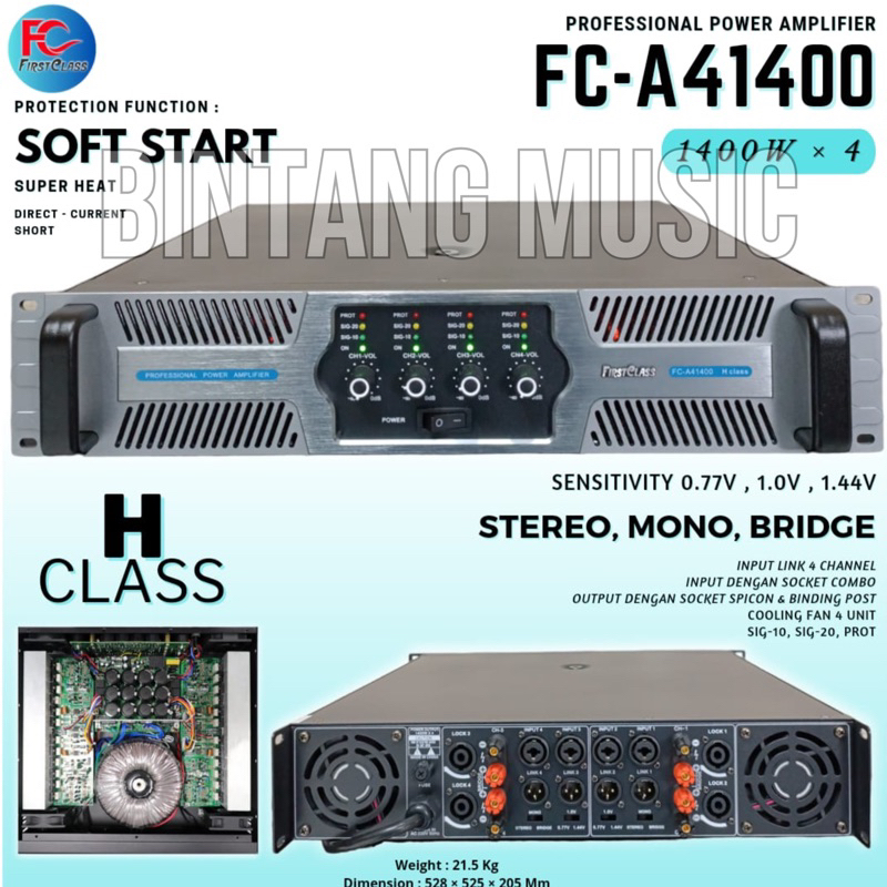 Jual Power amplifier 4 channel firstclass FC A41400 Original | Shopee ...