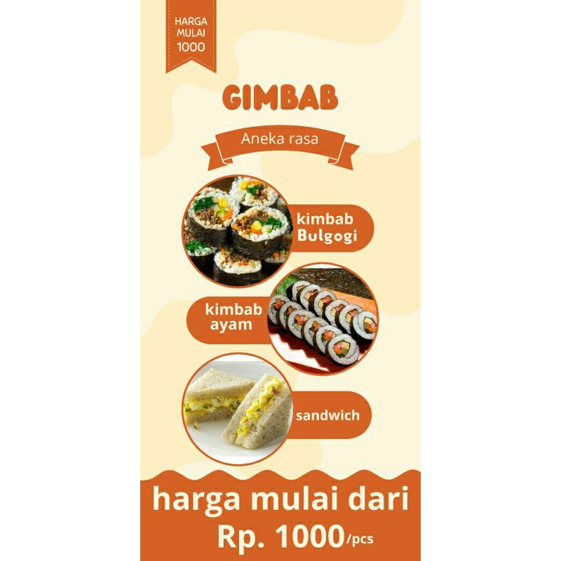 Jual spanduk gimbab ukuran 100 x 60 cm | Shopee Indonesia