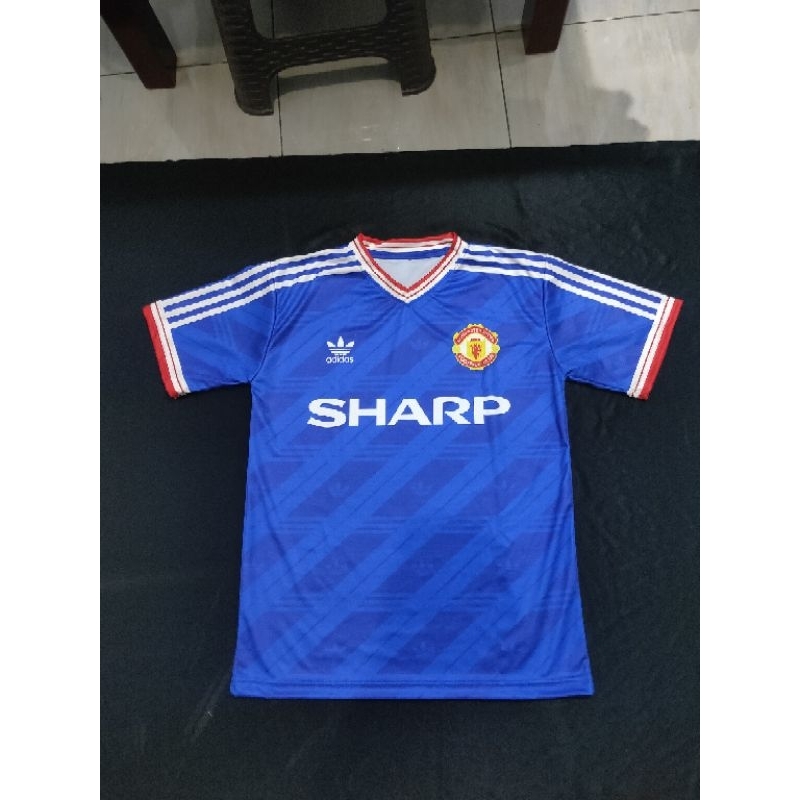 Jual Jersey MU 1986 1987 Biru Retro Full Printing Custom | Shopee Indonesia