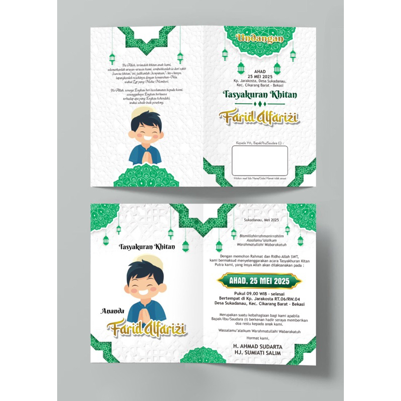 Jual Promo! Cetak Undangan Khitanan / Khitan / Sunatan / Tasyakuran ...