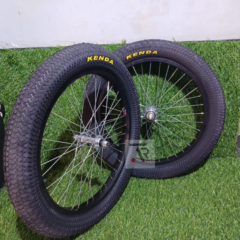 Jual Roda sepeda BMX ban jumbo 20 X 3.0 kenda siap pakai fullset sudah ...