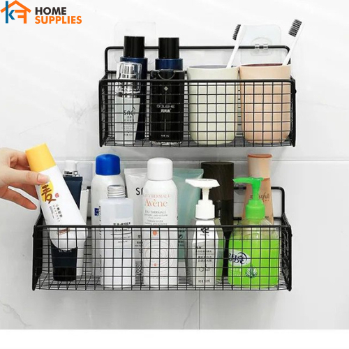 Jual Rak Keranjang Jaring Tempel Dinding Dapur Kamar Mandi Bahan Besi ...