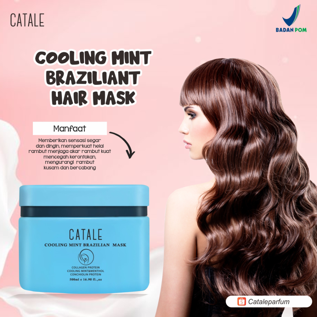 Jual CATALE Hair Mask Cooling Mint Brazilian | 500 mL Collagen Protein ...