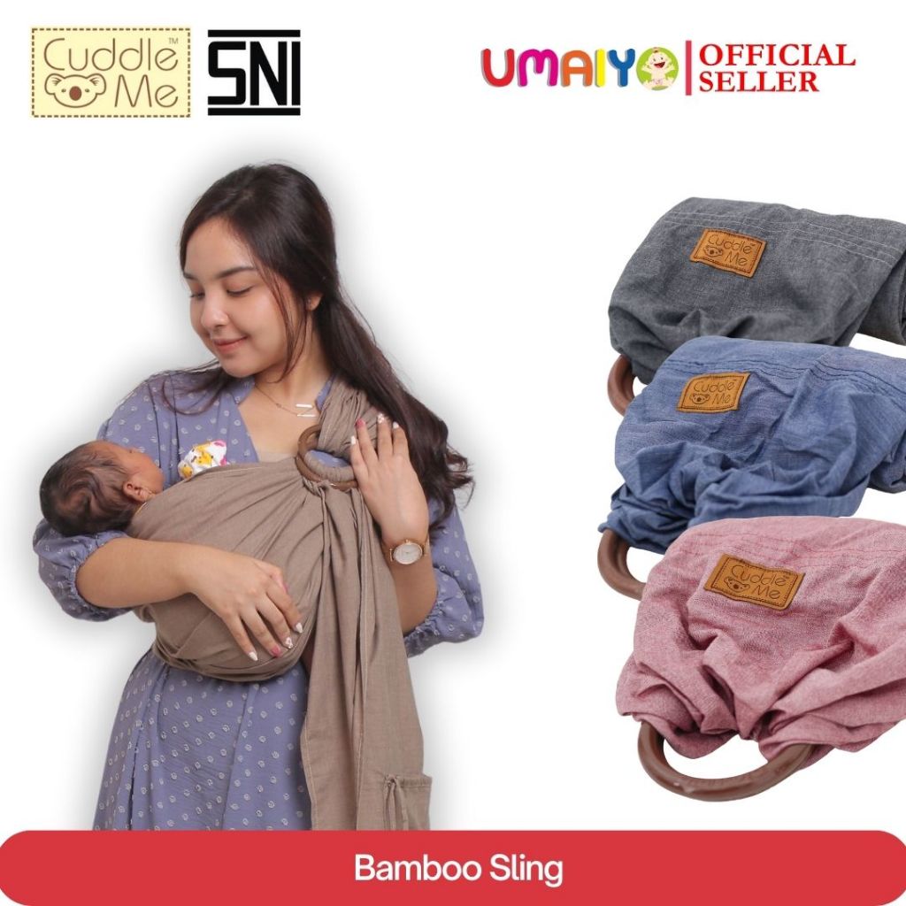 Jual Cuddle Me Bamboo Ring Sling Polos motif Gendongan Bayi Samping ...