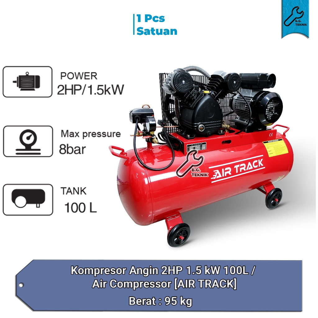 Jual AIRTRACK Kompressor Angin 2HP 1.5 KW 100L / Air Compressor ...