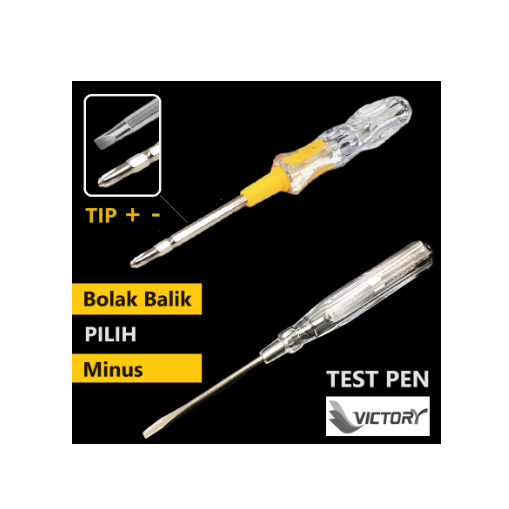 Jual Test Pen Obeng Tespen Alat Tester Listrik AC Bolak Balik +- Plus ...