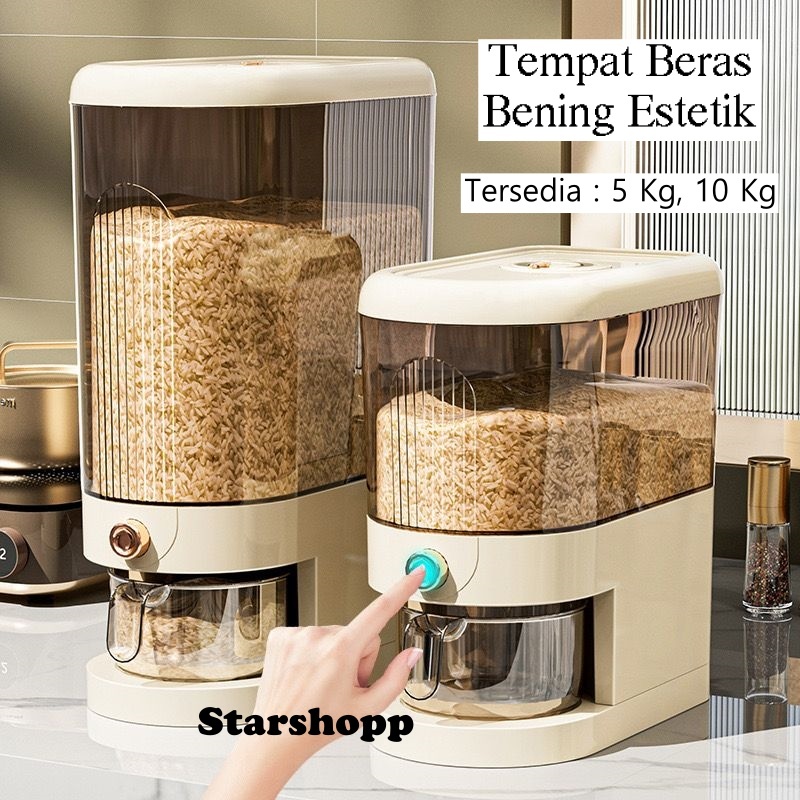 Jual Rice Dispenser / Wadah Tempat Beras Aesthetic Mewah Plastik ...