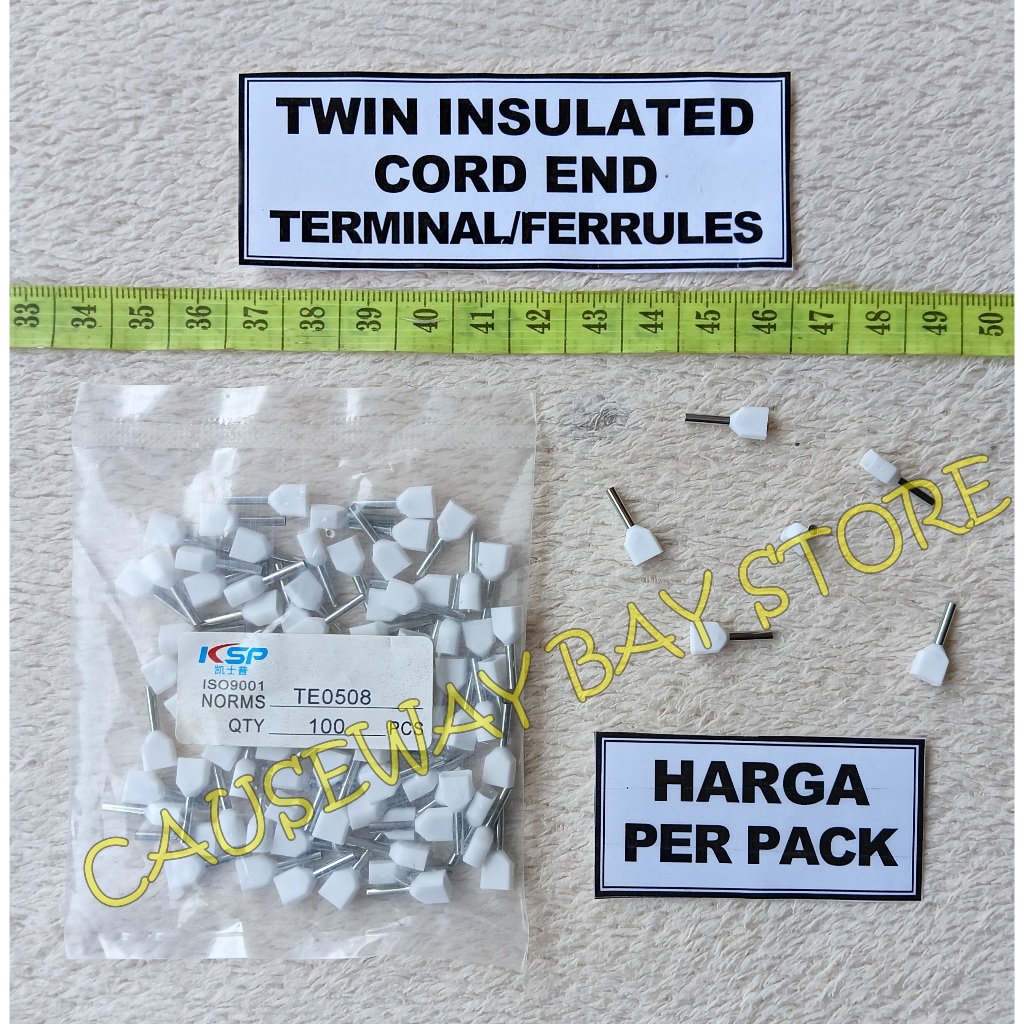 Jual Skun I FERRULES 2 KABEL TE0508 PUTIH 1 PACK (100 PCS) | Shopee ...