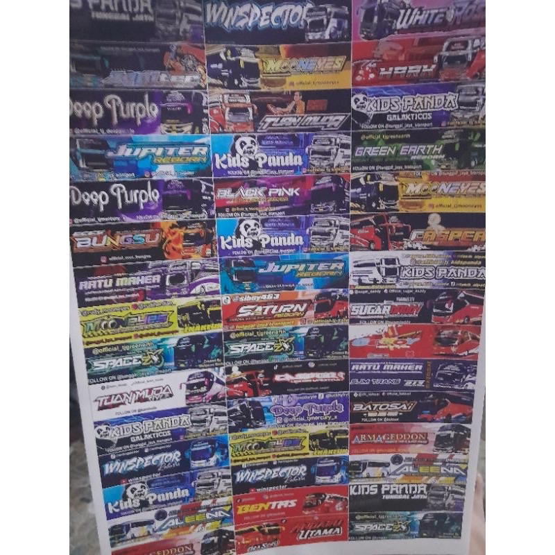 Jual sticker bus basuri bus mania kids panda / sticker tempel bis ...