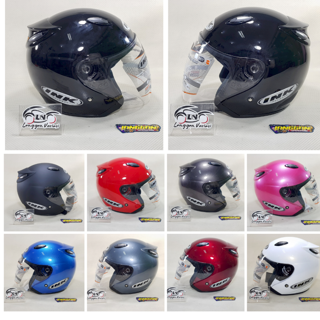 Jual Helm INK Centro Original Helmet Solid Polos Warna Black Metalic ...