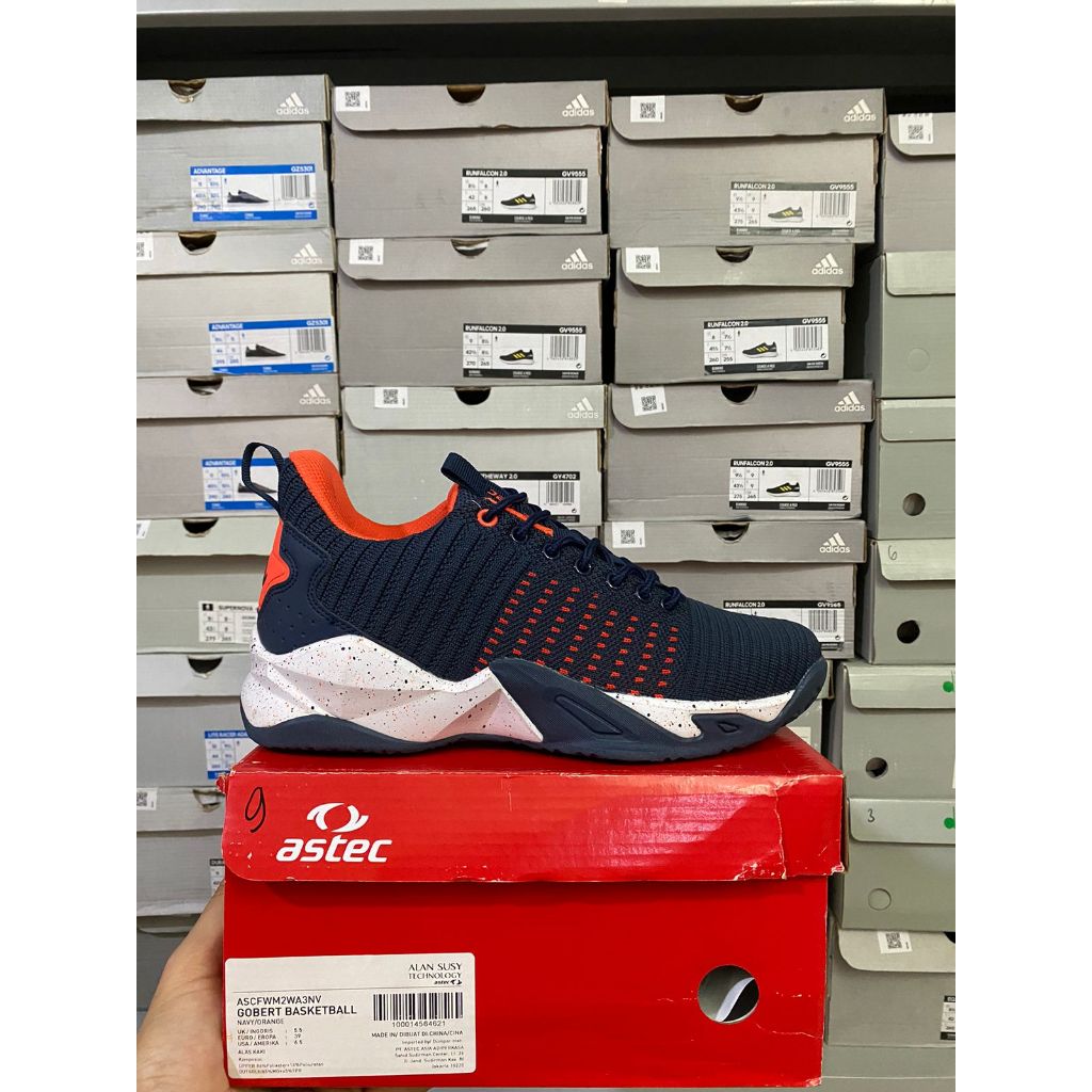 Jual Astec Gobert Basketball Navy Orange Men's Shoes Original | Shopee ...