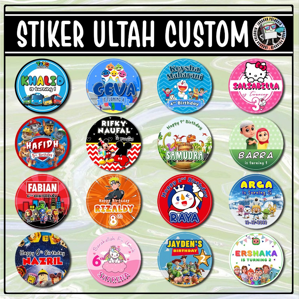 Jual Paket Stiker Ulang Tahun/Olshop custom A3 murah | Shopee Indonesia