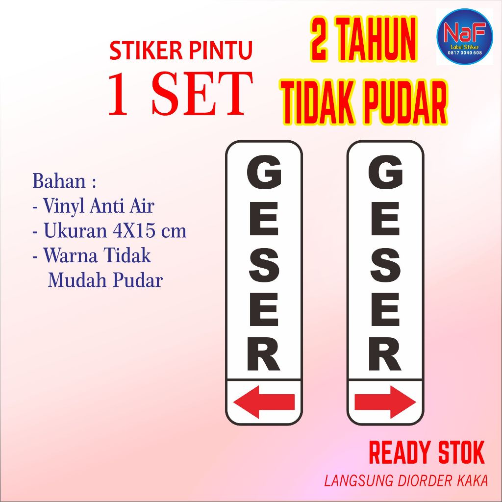 Jual Stiker pintu geser 1set sticker geser pintu vinyl anti air ...