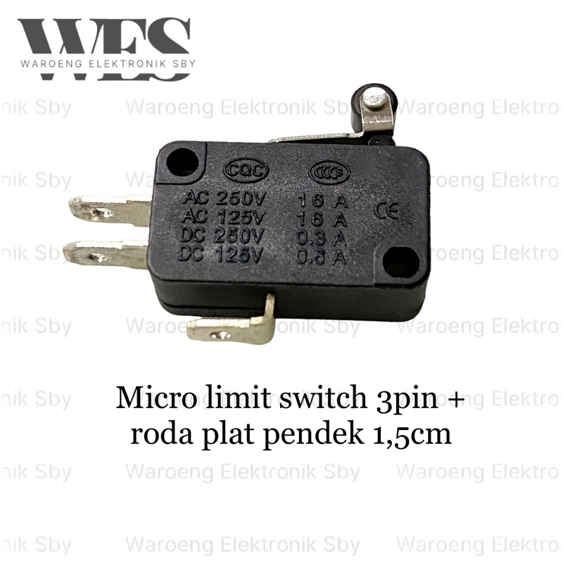 Jual MICRO LIMIT SWITCH 3 PIN + RODA PLAT PENDEK 1,5cm | Shopee Indonesia
