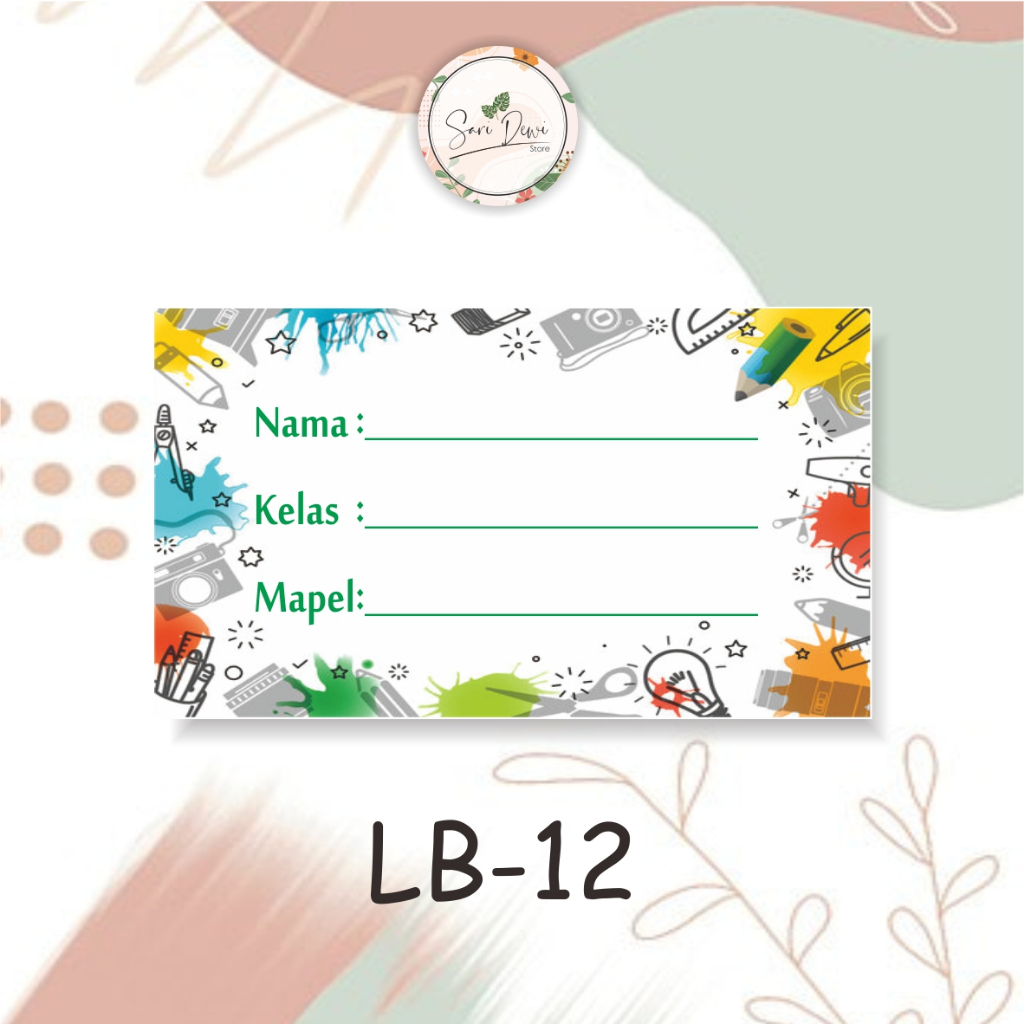 Jual STICKER LABEL NAMA KELAS MATA PELAJARAN 1 PCK (ISI 20PC) | Shopee Indonesia